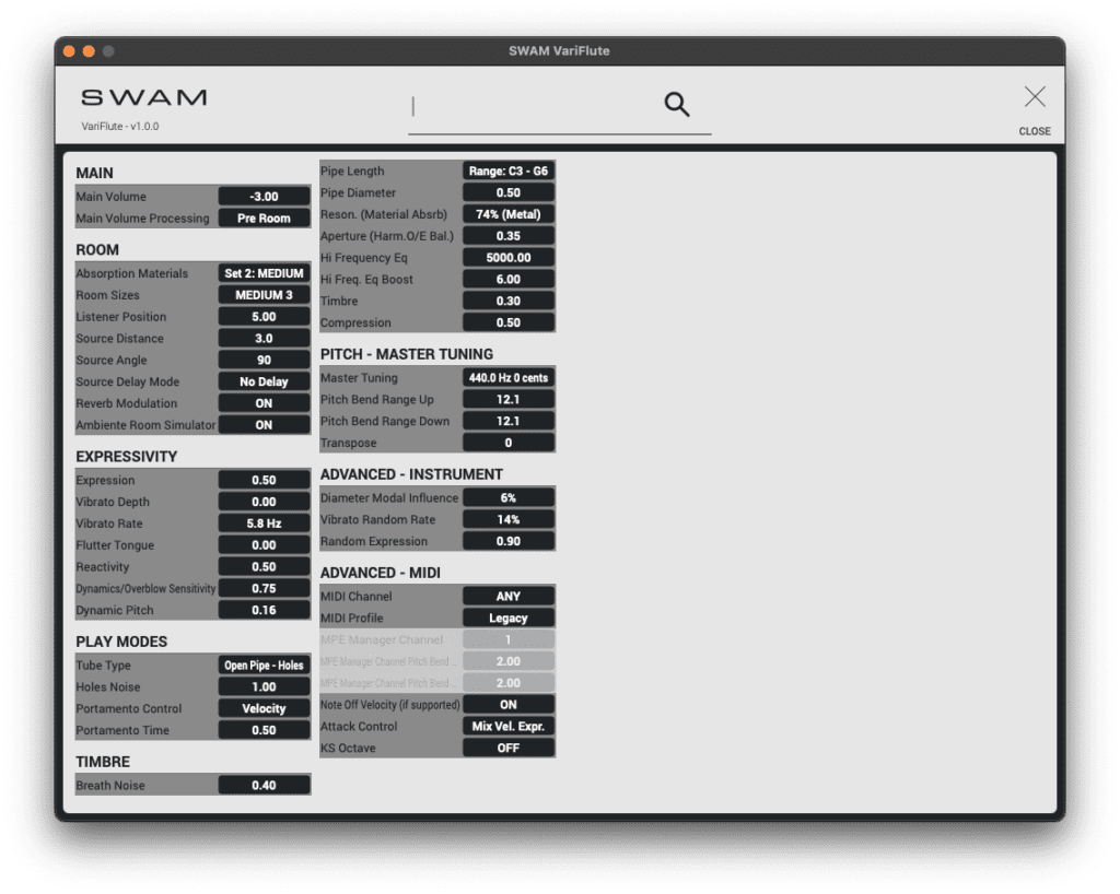 SWAM Variflute | Audio Modeling